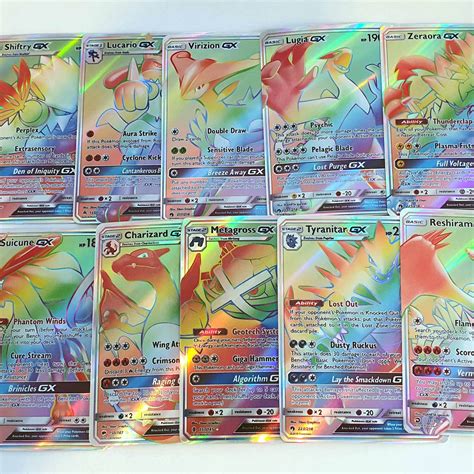 Pokemon Cards Bundle Rainbow Rare Gx V Shiny Vault Etsy