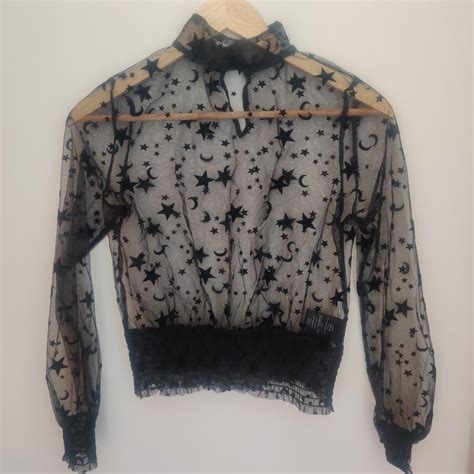 Sheer moon and stars top from Disturbia. Open to... - Depop