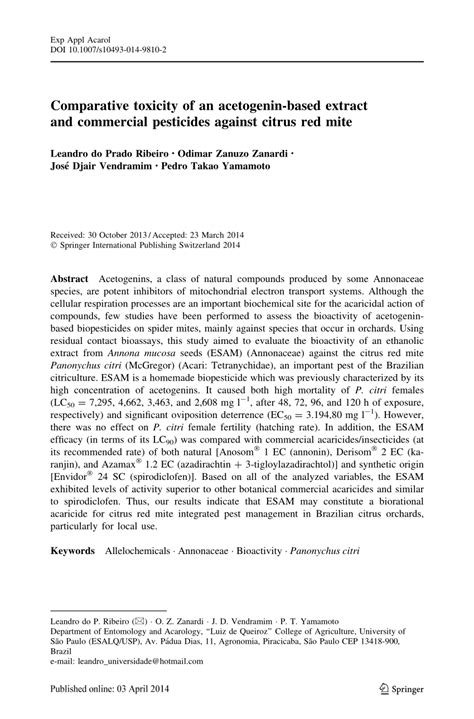 Pdf Comparative Bioactivity Of Selected Seed Extracts From Brazilian