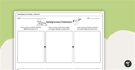 Making Science Predictions Worksheet Teach Starter Worksheets Library