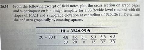 Solved 14 From The Following Excerpt Of Field Notes Plot