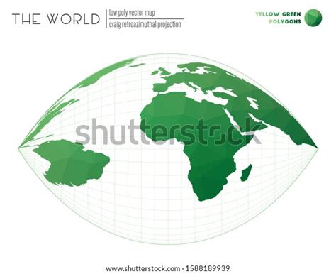 Polygonal World Map Craig Retroazimuthal Projection Stock Vector Royalty Free 1588189939
