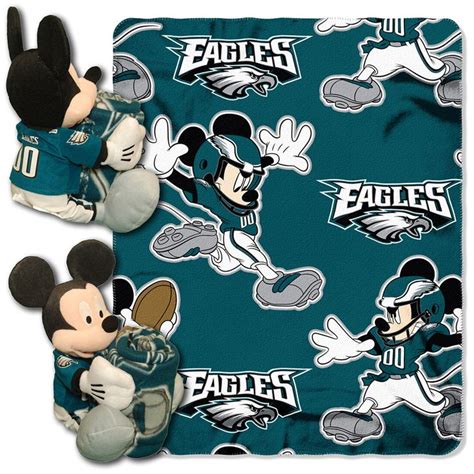 Philadelphia Eagles Mickey Mouse With Throw Combo Eagles Blanket