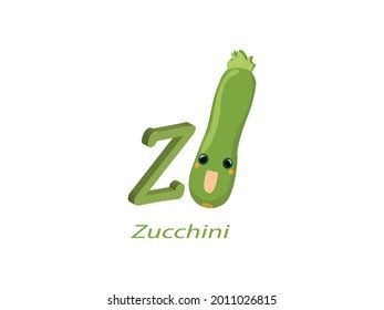 Z Zucchini Alphabet Vector Illustration Fruit Stock Vector Royalty