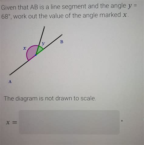 solved given that ab is a line segment and the angle y 68° work out