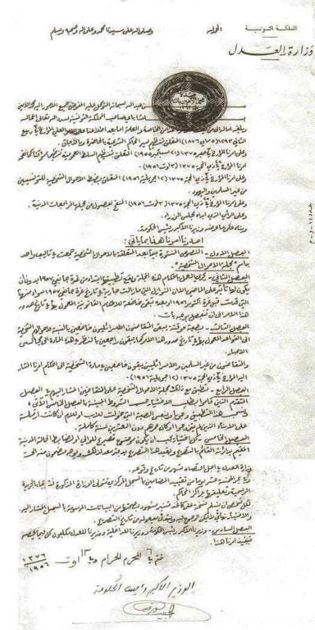 Habib Bourguiba Foundation Personal Status Code August 13 1956