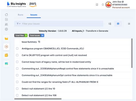 Issues Aws Blu Insights