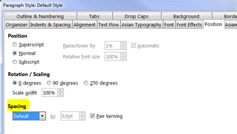 Change Character Spacing English Ask LibreOffice