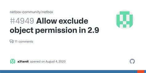 Allow Exclude Object Permission In 29 · Issue 4949 · Netbox Community