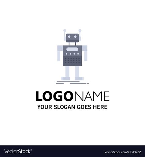 Robot Android Artificial Bot Technology Flat Vector Image