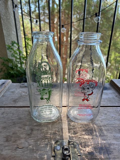 One Quart Glass Milk Jugs 2 Etsy