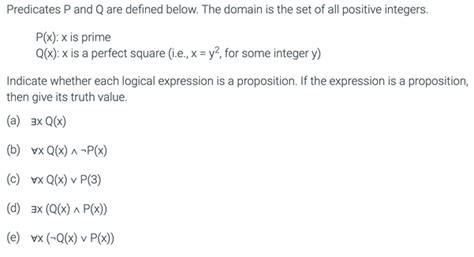 Solved Predicates P And Q Are Defined Below The Domain Is The Set