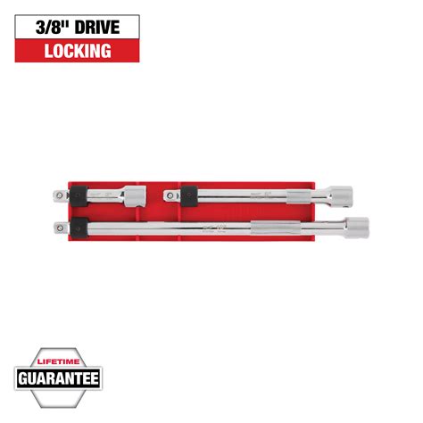 3pc 38” Drive Locking Extension Set Milwaukee Tool