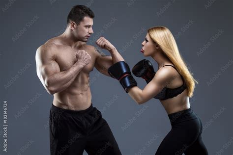 Sexy Couple In A Boxing Match Stock Photo Adobe Stock