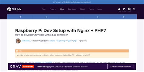 Raspberry Pi Dev Setup With Nginx Php7 Grav Cms