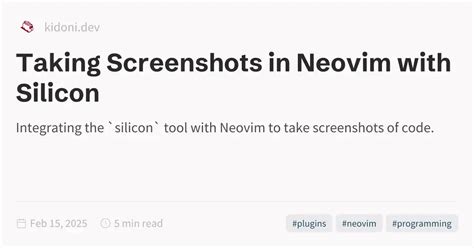 taking screenshots in neovim with silicon