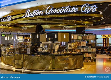 Gold Interior Of Butlers Chocolate Cafe In Duty Free Zona Editorial