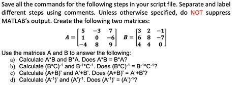 Solved Save All The Commands For The Following Steps In Your
