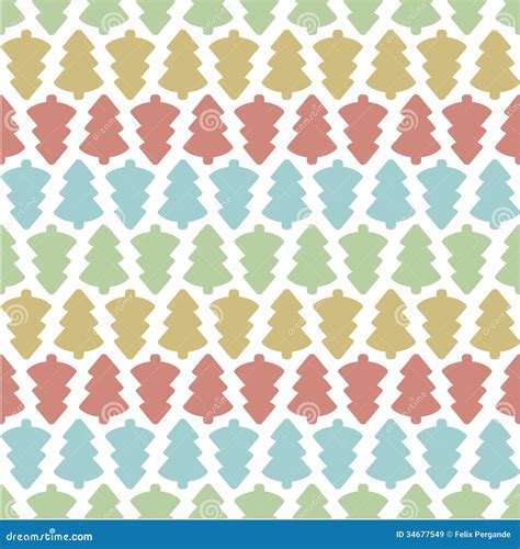 Seamless Christmas Tree Pattern Stock Vector Illustration Of Light