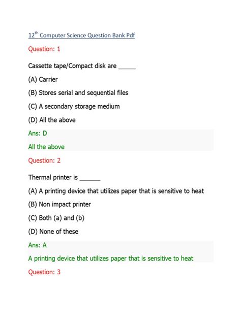 12th computer science question bank pdf