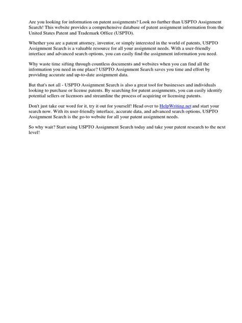 Uspto Assignment Search Pdf United States Patent And Trademark