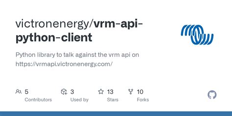Github Victronenergy Vrm Api Python Client Python Library To Talk Against The Vrm Api On