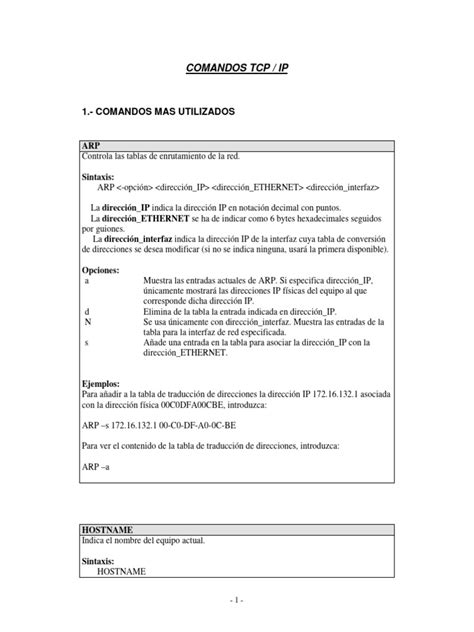 Comandos Tcp Ip En Windows Pdf Sistema De Nombres De Dominio Dirección Ip