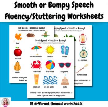 Smooth Or Bumpy Speech Fluency Stuttering Worksheets By Rowans Speech Room