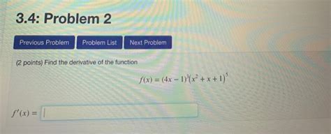 Solved 310 Problem 1 Previous Problem Problem List Next