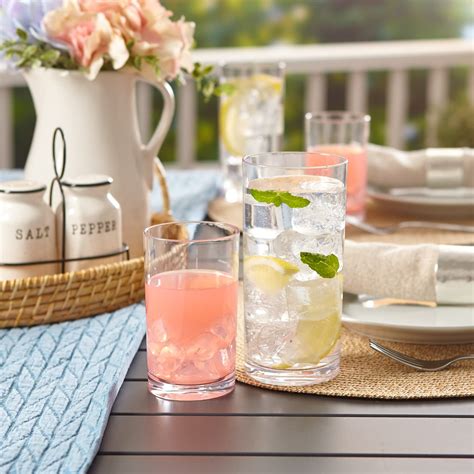Us Acrylic Classic Clear Plastic Reusable Drinking Glasses