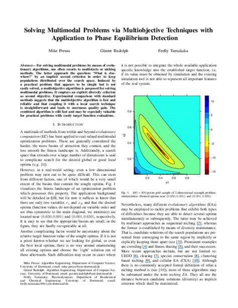pdf solving multimodal problems via multiobjective techniques with