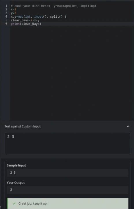 Subiksha T On Linkedin Hey Guys Completed Todays Problem Solving On Codechef In Python📈