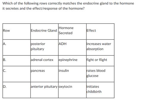 [solved] which of the following rows correctly matches the