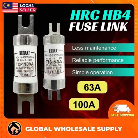 Hrc Hb4 Fuse 63a 100a Ceramic Fuse Link Fius T1s Tcp Cut Out Fuse Fuse Box Relay Mcb Car Fuse