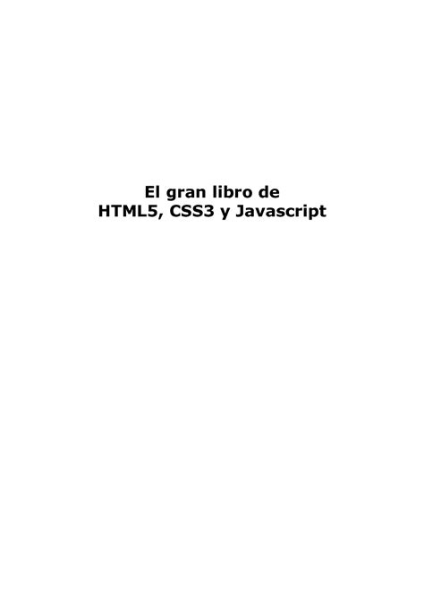 SOLUTION El Gran Libro De Html Css Javascript Studypool