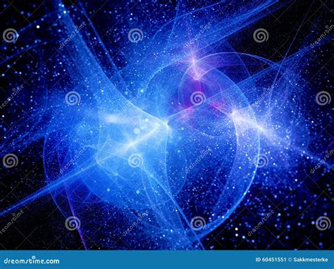 blue glowing curves with particles in space stock image image of