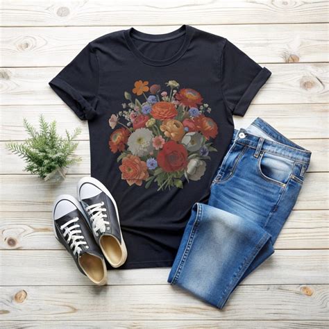 Flower Ranunculus Begonia Zinnia Tulip Bachelor Button T Shirt