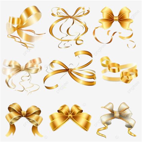 황금 리본 활 시리즈 3 리본 배너 분명하지 않은 골드 컬러 라벨 Png 일러스트 및 이미지 에 대한 무료 다운로드 Pngtree