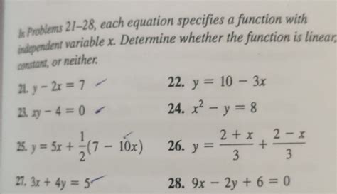 Solved In Problems 21 28 Each Equation Specifies A Function With