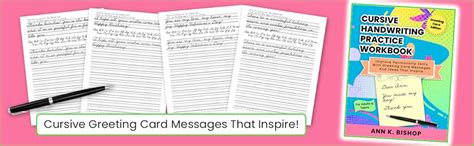 Cursive Handwriting Practice Workbook Improve Penmanship Skills With Greeting Card