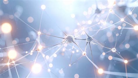 Flowing Neural Network With Glowing Nodes Connecting And Disconnecting Stock Illustration