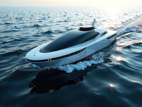 Futuristic Autonomous Ship Navigates Open Waters A Vision Of Maritime Innovation And Automation