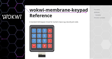 Wokwi Membrane Keypad Reference Wokwi Docs