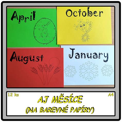 Aj Měsíce Na Barevné Papíry Anglický Jazyk Učiteléučitelům Cz