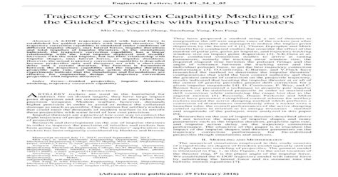 Pdf Trajectory Correction Capability Modeling Of The Guided