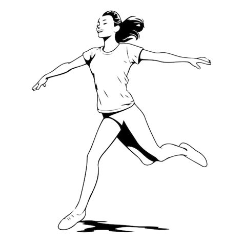 Premium Vector Running Girl Vector Illustration Of A Young Woman In A Sportswear