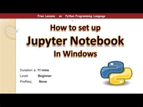 How To Set Up Jupyter Notebook For Python On Windows Part YouTube