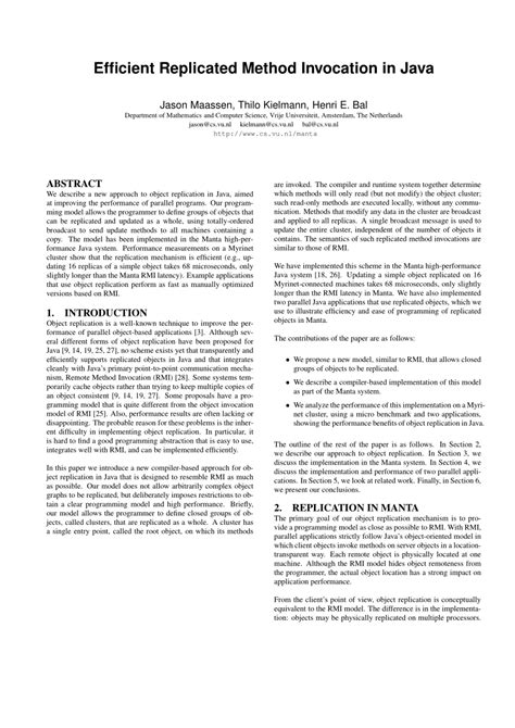 pdf efficient replicated method invocation in java