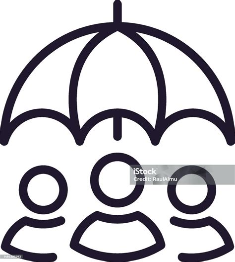 우산 벡터 선 아이콘입니다 웹 사이트 디자인 온라인 상점 회사 책 광고를위한 프리미엄 품질의 로고 흰색 배경에 격리된 검은색