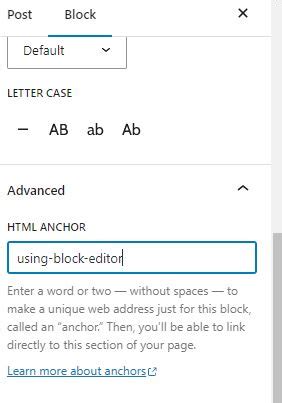 How To Add Anchor Links In WordPress Page Bernixe Tech Website Design Dev Digital